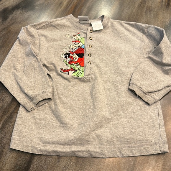 Disney | Shirts & Tops | Disney Peter Pan Grey Henley Shirt | Poshmark